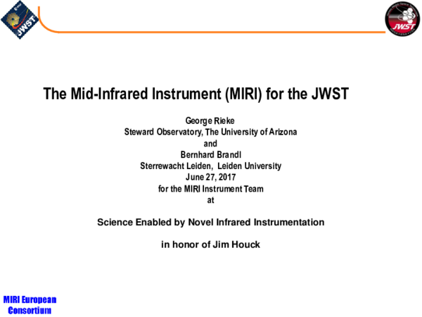 (PDF) The Mid-Infrared Instrument (MIRI) for JWST