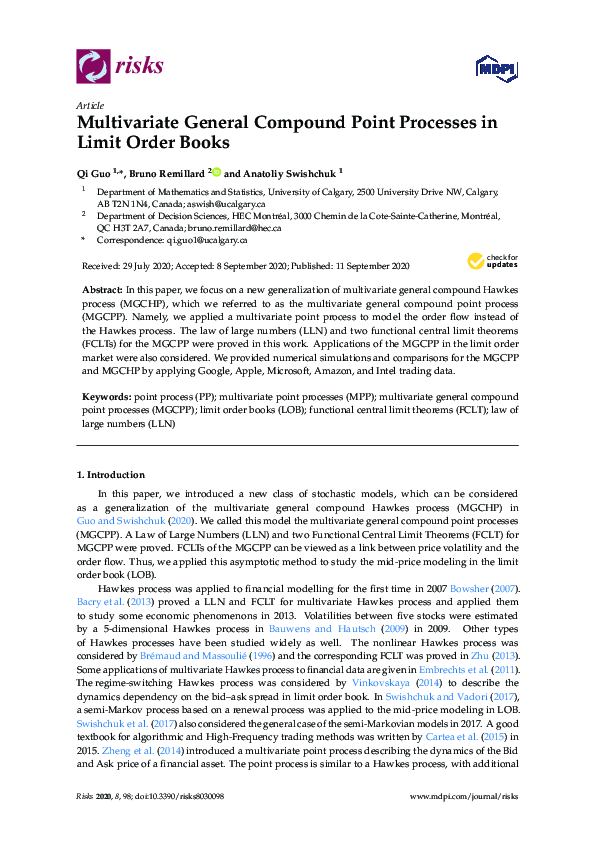 (PDF) Multivariate General Compound Point Processes in Limit Order Books