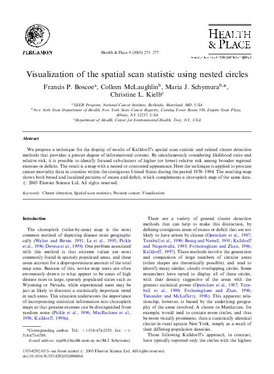 Pdf Visualization Of The Spatial Scan Statistic Using Nested Circles