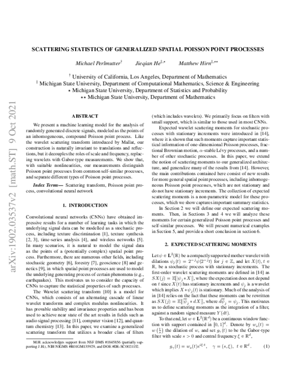 (PDF) Scattering Statistics of Generalized Spatial Poisson Point Processes