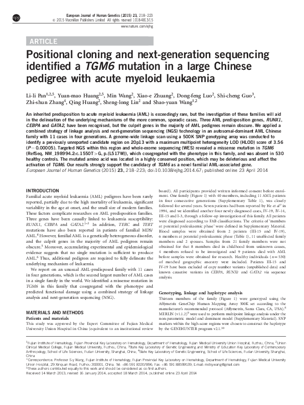 (PDF) Positional cloning and next-generation sequencing identified a ...