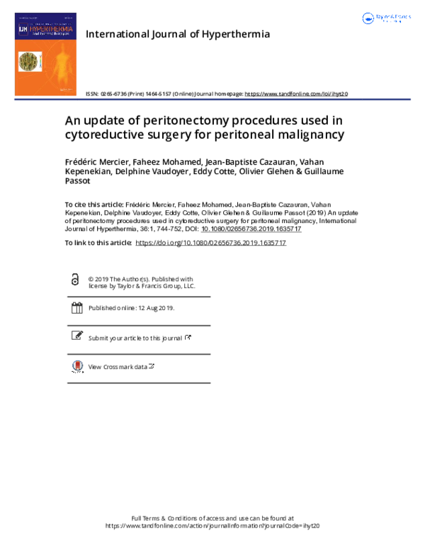 (PDF) An update of peritonectomy procedures used in cytoreductive ...