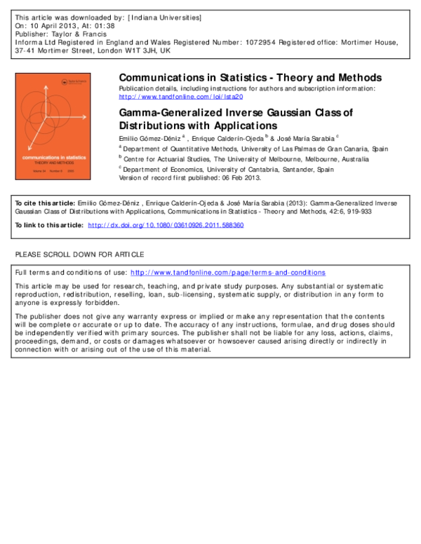 (PDF) Gamma-Generalized Inverse Gaussian Class of Distributions with ...