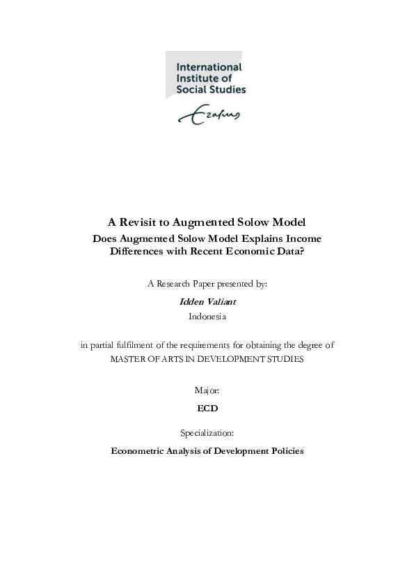 (PDF) A Revisit to Augmented Solow Model Does Augmented Solow Model ...