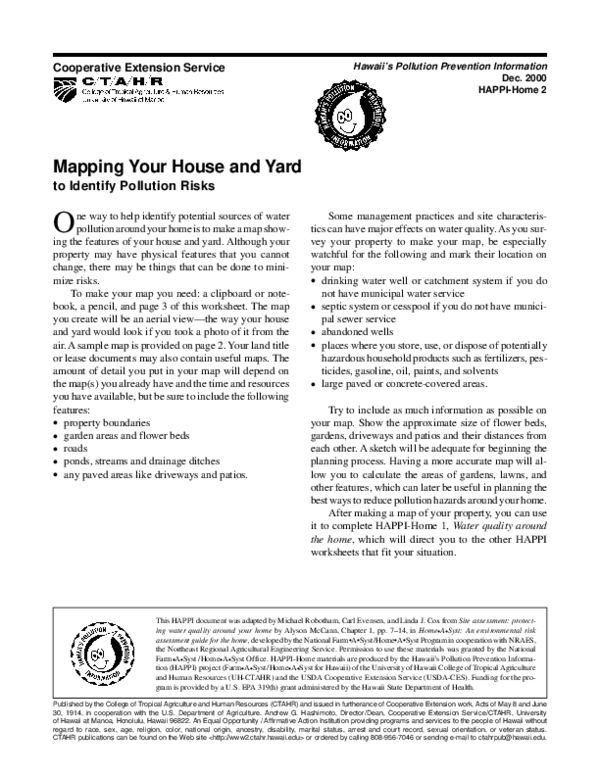 (PDF) Mapping Your House and Yard to Identify Pollution Risks