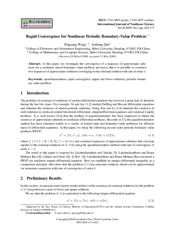 (PDF) A singular nonlinear second-order periodic boundary value problem
