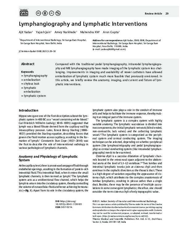(PDF) Lymphangiography and Lymphatic Interventions