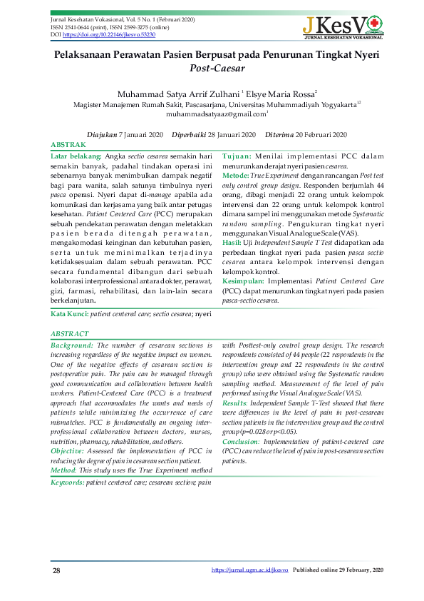 (PDF) Pelaksanaan Perawatan Pasien Berpusat pada Penurunan Tingkat ...