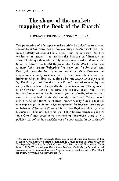 (PDF) The shape of the market: mapping the Book of the Eparch