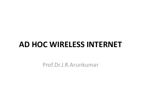 (PDF) AD HOC WIRELESS INTERNET