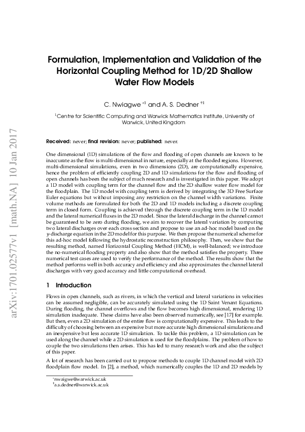 Pdf Formulation Implementation And Validation Of The Horizontal
