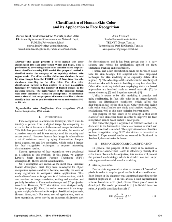 (PDF) Classification of Human Skin Color and its Application to Face ...