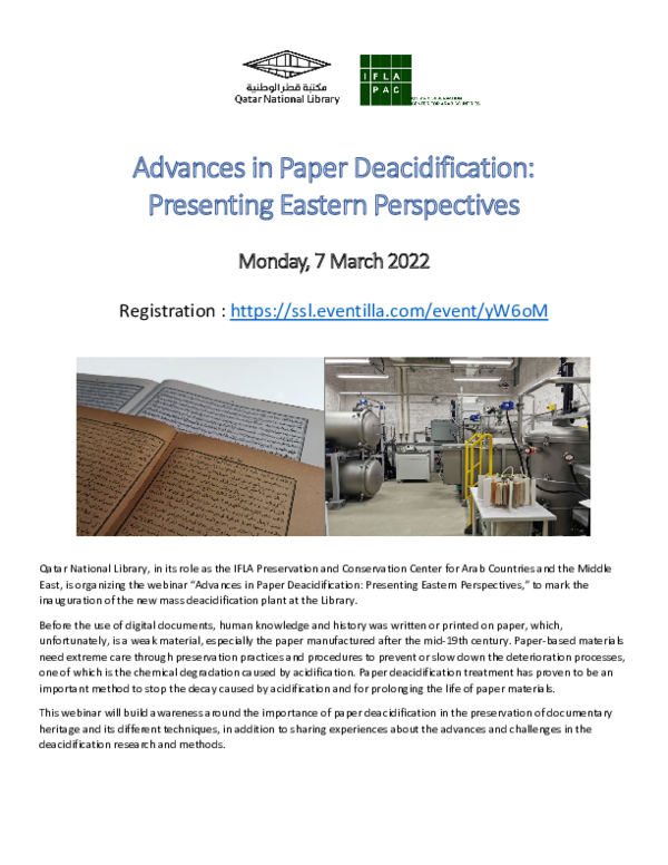 (PDF) webinar March 2022 Advances in Paper Deacidification: Presenting ...