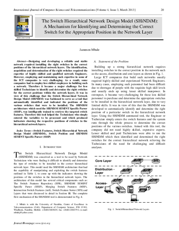 (PDF) HE Switch Hierarchical Network Design Model