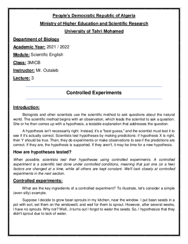 (PDF) Controlled Experiments