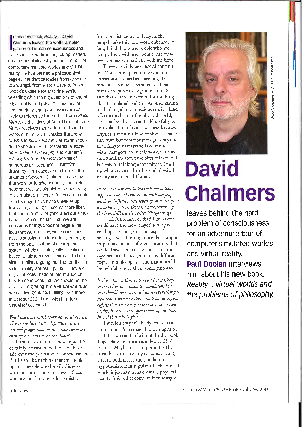 (PDF) David Chalmers Interview