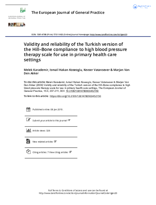 (PDF) Validity and reliability of the Turkish version of the Hill–Bone ...