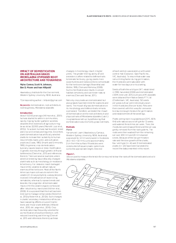 (PDF) Impact of domestication on Australian grass Microlaena stipoides ...