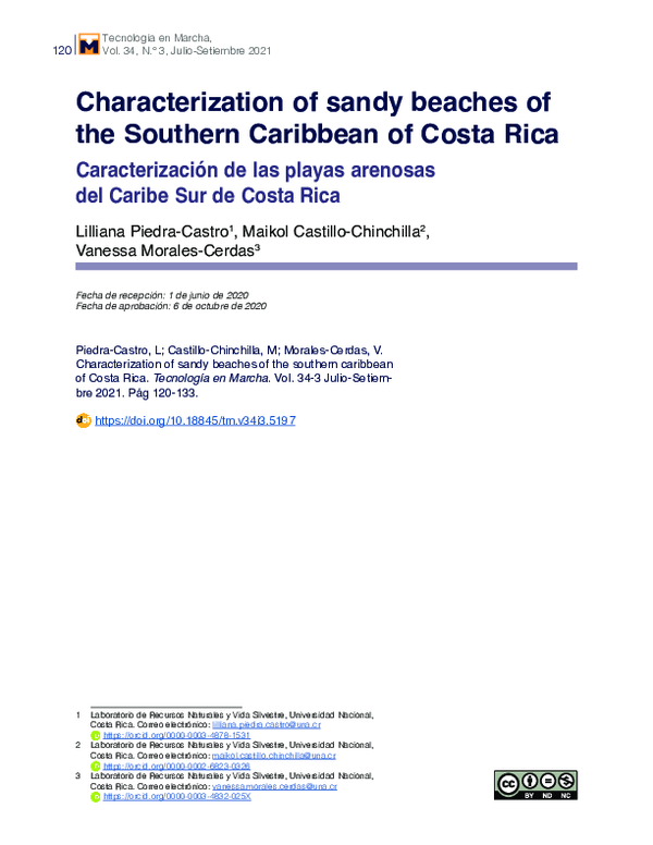 (PDF) Characterization of sandy beaches of the Southern Caribbean of ...
