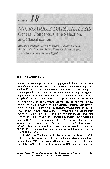 (PDF) Microarray Data Analysis: General Concepts, Gene Selection, and Classification