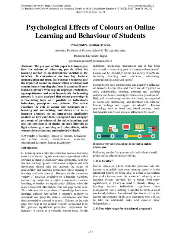 (PDF) Psychological Effects of Colours on Online Learning and Behaviour ...