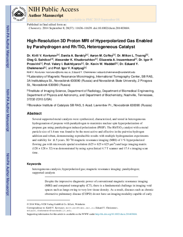 (PDF) High-Resolution 3D Proton MRI of Hyperpolarized Gas Enabled by ...