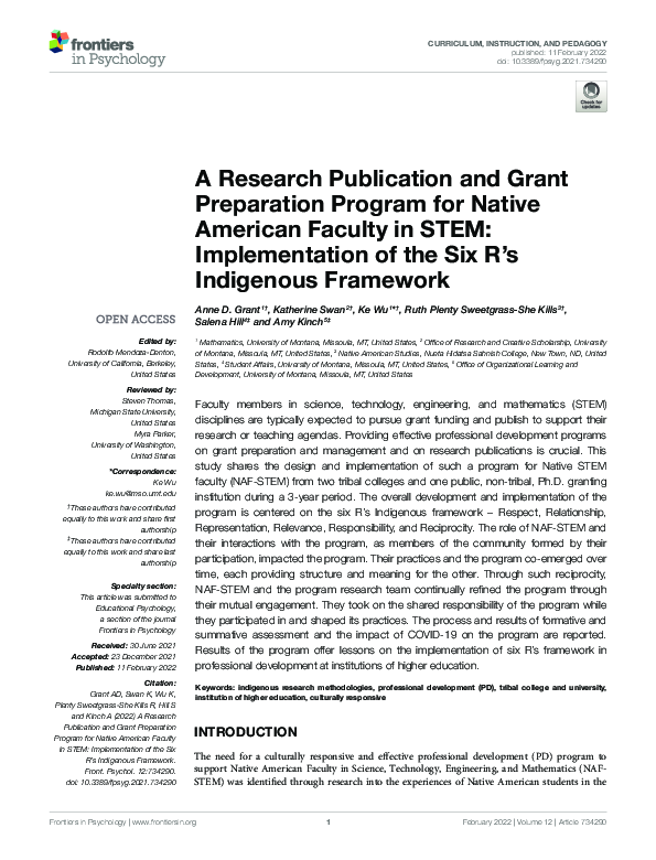 (PDF) The Six Rs of Indigenous Research | Ranalda Tsosie, Anne Grant ...