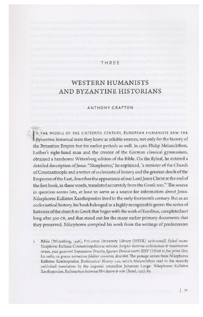 (PDF) Anthony Grafton, “Western Humanists and Byzantine Historians,” in ...