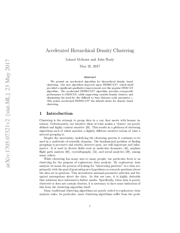 (PDF) Accelerated Hierarchical Density Based Clustering