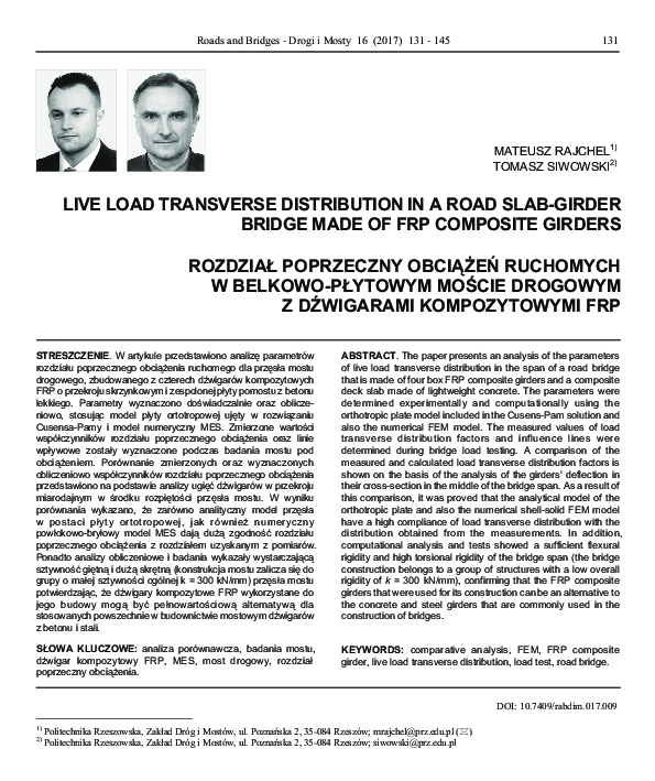 (PDF) Live load transverse distribution in a road slab-girder bridge ...