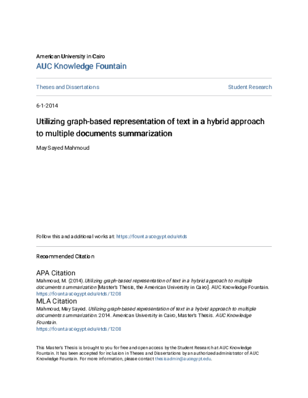 (PDF) Utilizing graph-based representation of text in a hybrid approach ...