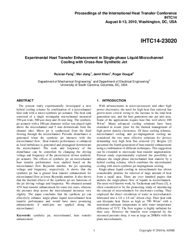 (PDF) Experimental Heat Transfer Enhancement in Single-Phase Liquid ...