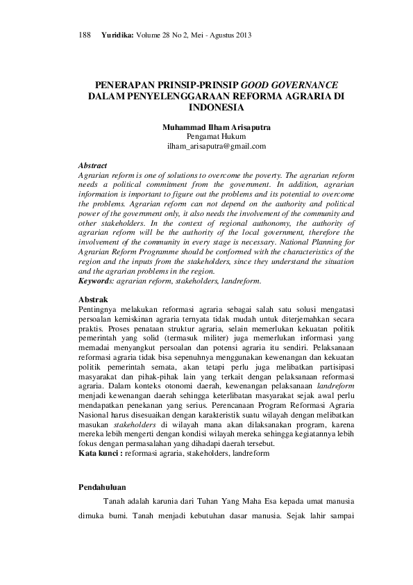 (PDF) Penerapan Prinsip-Prinsip Good Governance Dalam Pelayanan Publik (Studi Pelayanan Publik ...