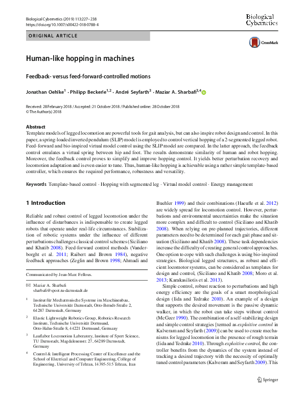 (PDF) Human-like hopping in machines