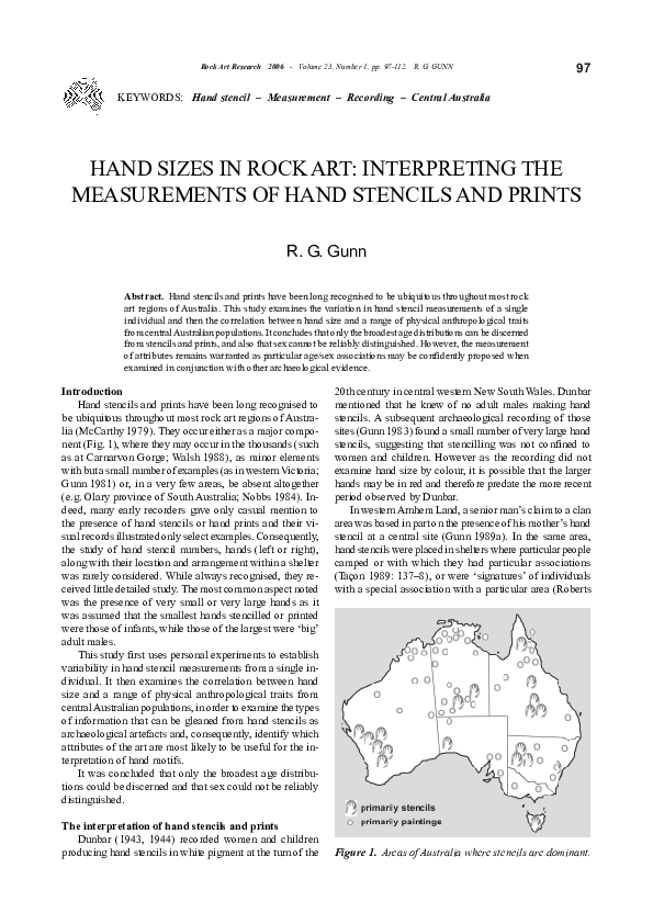 (PDF) Hand sizes in rock art: interpreting the measurements of hand ...