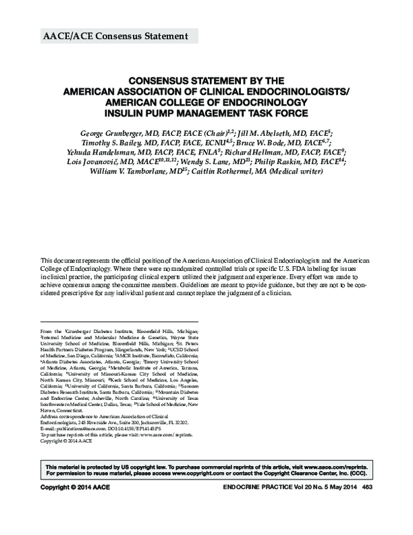 (PDF) AACE/ACE Consensus Statement