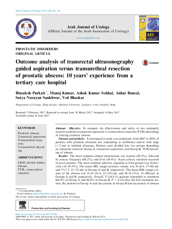 (PDF) Outcome analysis of transrectal ultrasonography guided aspiration ...