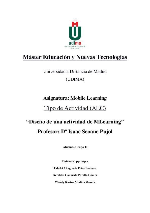 (PDF) Diseño de una actividad de mLearning | Wendy Medina - Academia.edu