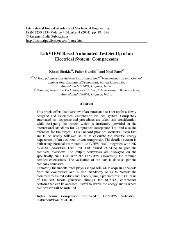 (PDF) LabVIEW Based Automated Test Set Up of an Electrical System ...