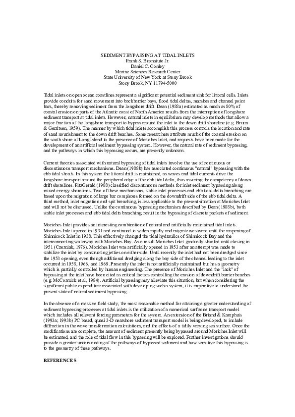 (PDF) Sediment bypassing at tidal Inlets | Frank Buonaiuto - Academia.edu