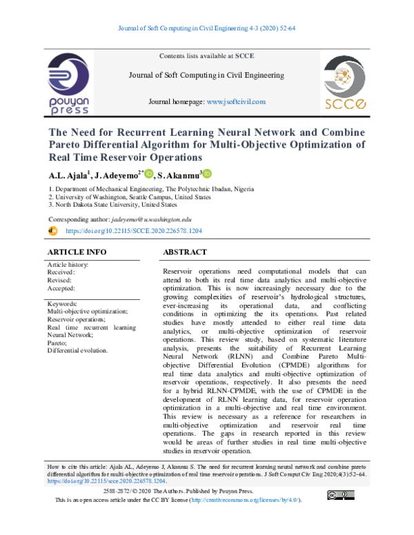 Pdf The Need For Recurrent Learning Neural Network And Combine Pareto Differential Algorithm