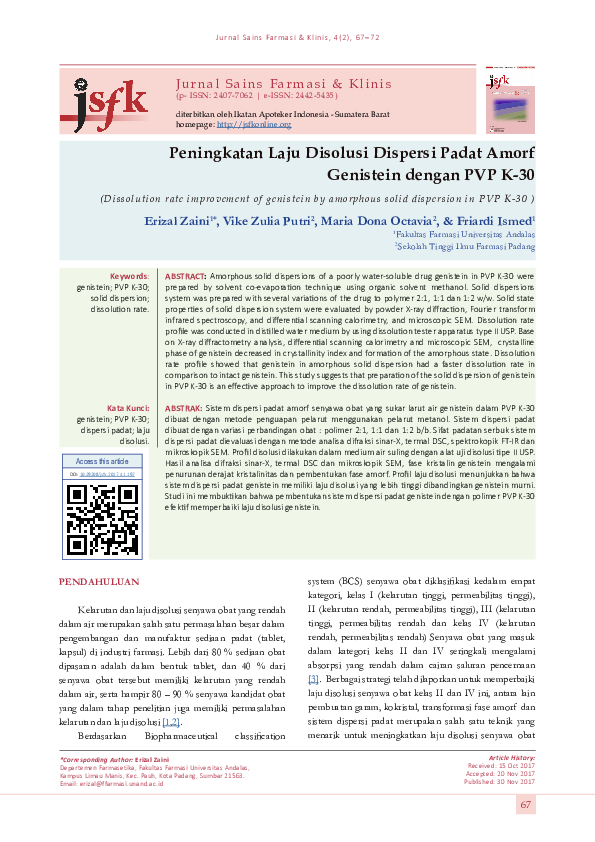 (PDF) Genistein dengan PVP K-30 ( Dissolution rate improvement of ...