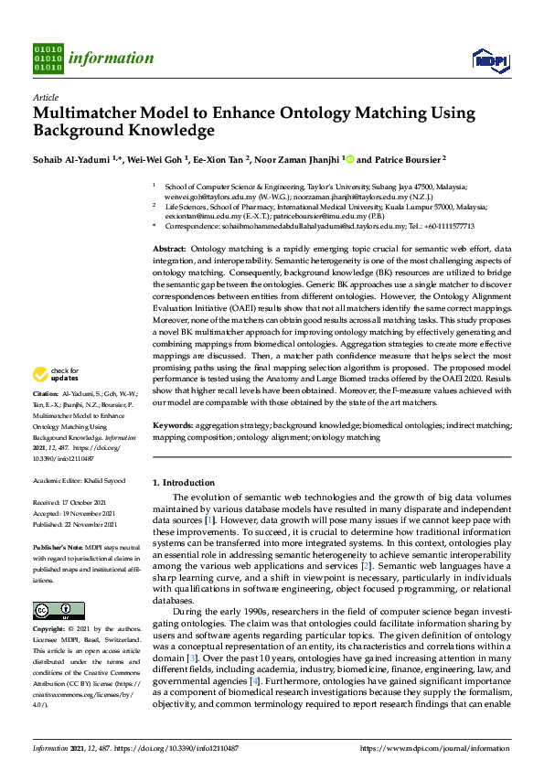 (PDF) Multimatcher Model to Enhance Ontology Matching Using Background Knowledge | Patrice ...