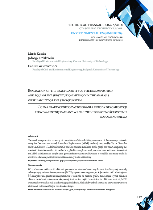 (PDF) Evaluation of the practicability of the decomposition and equivalent substitution method ...