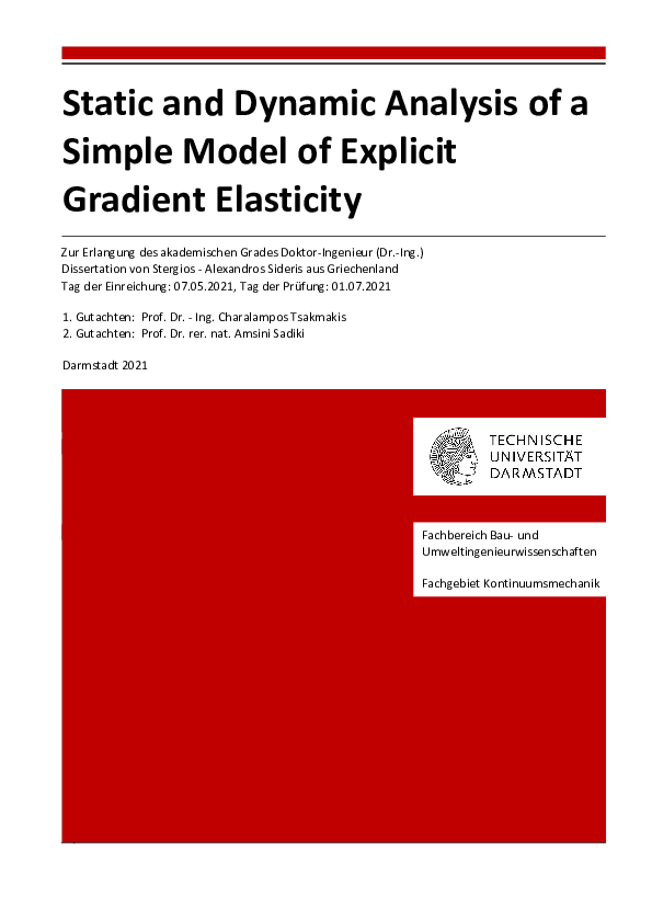 Pdf Static And Dynamic Analysis Of A Simple Model Of Explicit