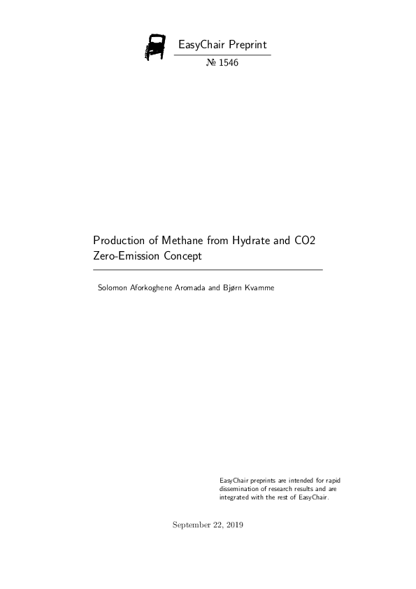 (PDF) Production of Methane from Hydrate and CO 2 Zero-Emission Concept ...