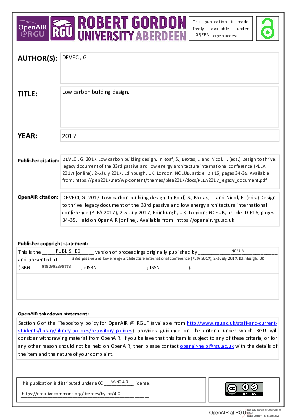 (PDF) Low carbon building design