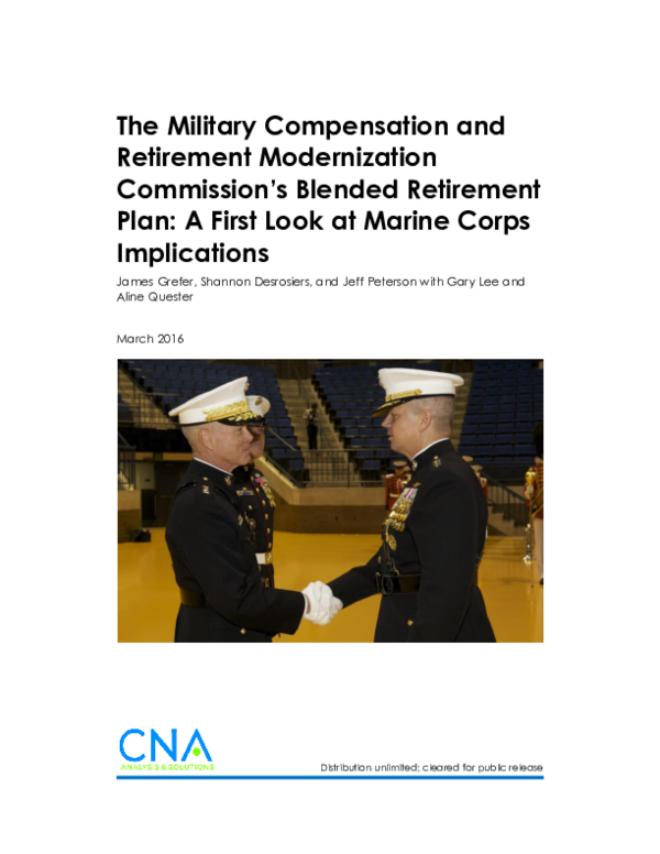 (PDF) The Military Compensation and Retirement Modernization ...