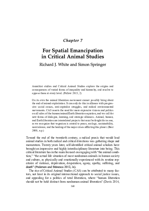 (PDF) For Spatial Emancipation in Critical Animal Studies