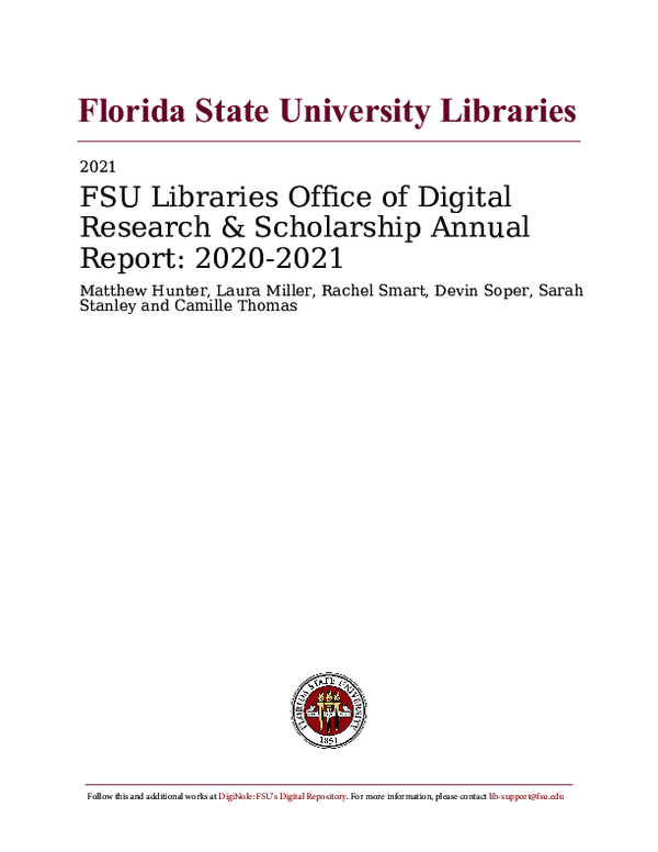 (PDF) FSU Libraries Office of Digital Research Scholarship Annual ...